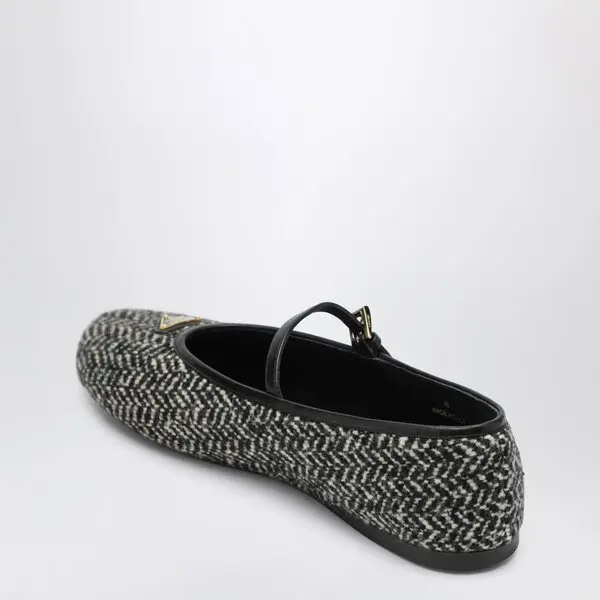 Prada Ballerinas In Fabric With /black Pattern