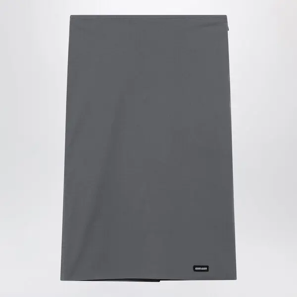 Miu Miu Grey Stretch Poplin Pencil Skirt - Gray