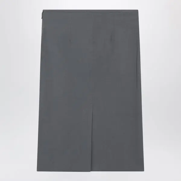 Miu Miu Grey Stretch Poplin Pencil Skirt