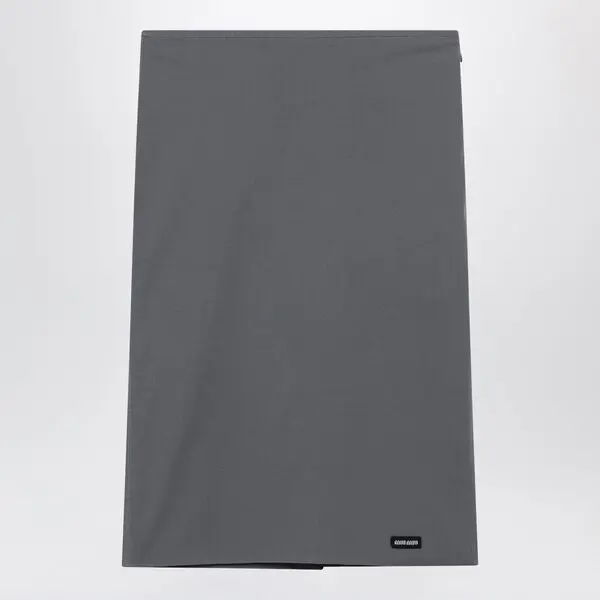 Miu Miu Grey Stretch Poplin Pencil Skirt - Gray