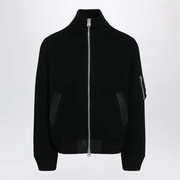 Sacai Fisherman Wool Knit Cardigan - Black