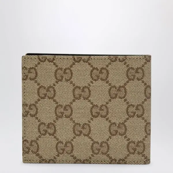 Gucci Beige Sand Gg Canvas Essence Classic Bi-fold Wallet
