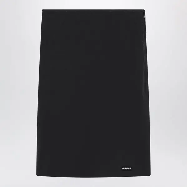 Miu Miu Stretch Poplin Pencil Skirt - Black