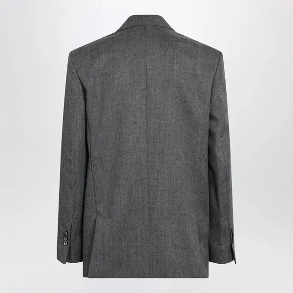AMI Paris Double-breasted Carbon Grey Virgin Wool Blazer