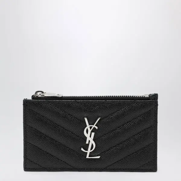 Saint Laurent Calfskin Zip Card Holder