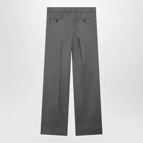 Dolce & Gabbana Grey Melange Flannel Pleated Trousers