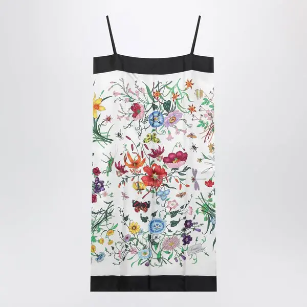 Gucci Flora Printed Silk Twill Dress - Multicolor