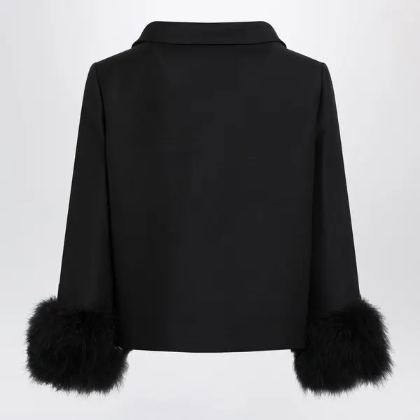 Valentino Garavani Jacket With A Peter Pan Collar In Virgin Wool And Silk