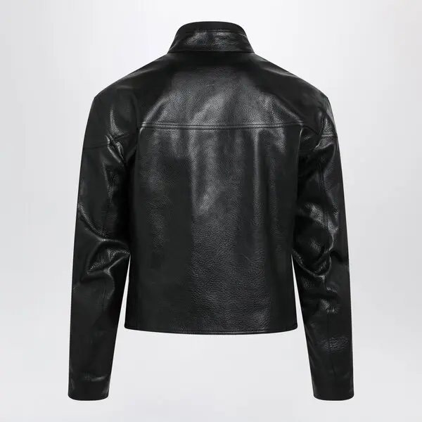 Gucci Leather Biker Jacket With Web Detail