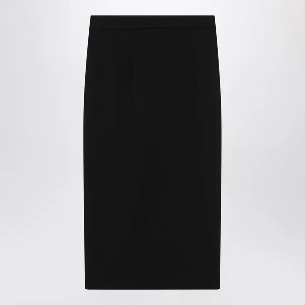 Dolce & Gabbana Midi Skirt In Virgin Wool - Black