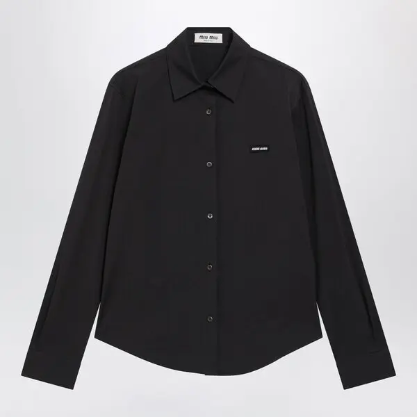 Miu Miu Stretch Poplin Shirt - Black