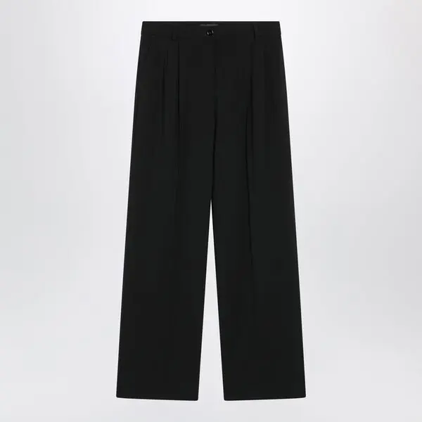 Dolce & Gabbana Double Pinch Virgin Wool Trousers - Black