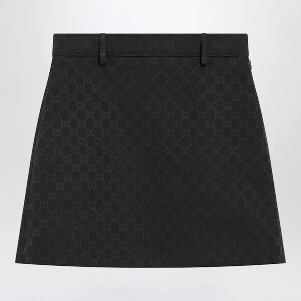 Gucci Gg Cotton-blend Mini Skirt - Black