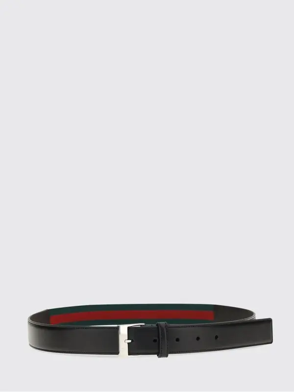 Gucci Adjustable Leather And Technical Fabric Belt With Web Detail