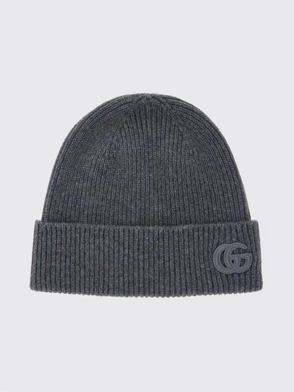 Gucci Gg Monogram Ribbed Pure Cashmere Beanie Hat
