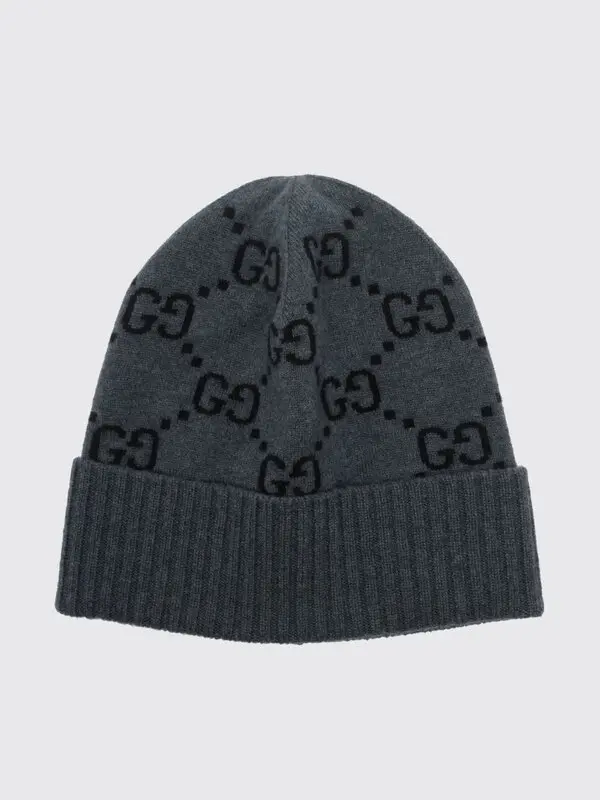 Gucci Jacquard Gg-monogram Cashmere Beanie With Ribbed Trim