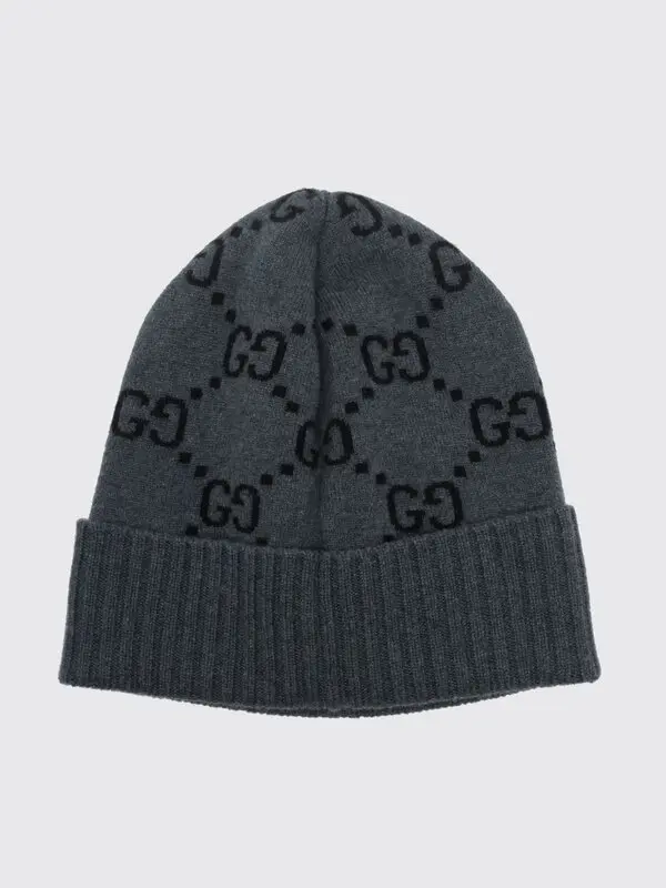 Gucci Jacquard Gg-monogram Cashmere Beanie With Ribbed Trim