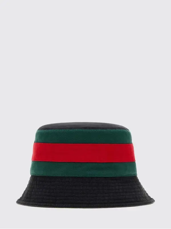 Gucci Cotton Twill Bucket Hat With Web Stripe Detail