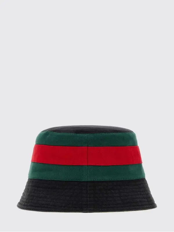 Gucci Cotton Twill Bucket Hat With Web Stripe Detail