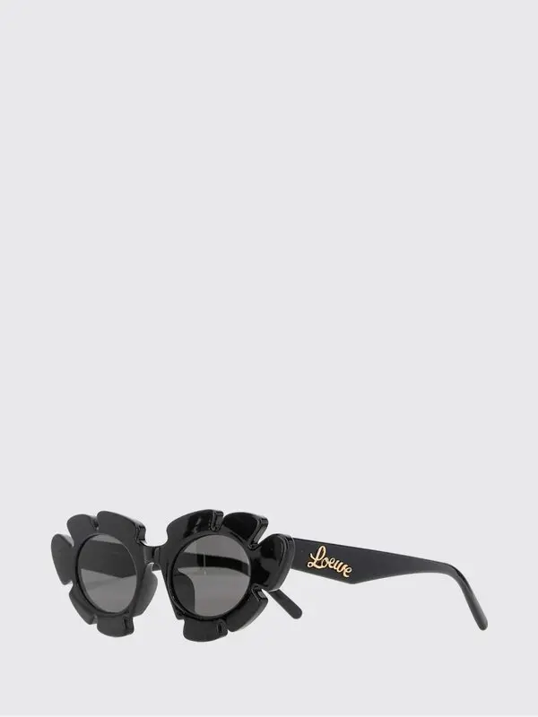 Loewe Black Acetate Cat-eye Sunglasses With Flower Design - Green