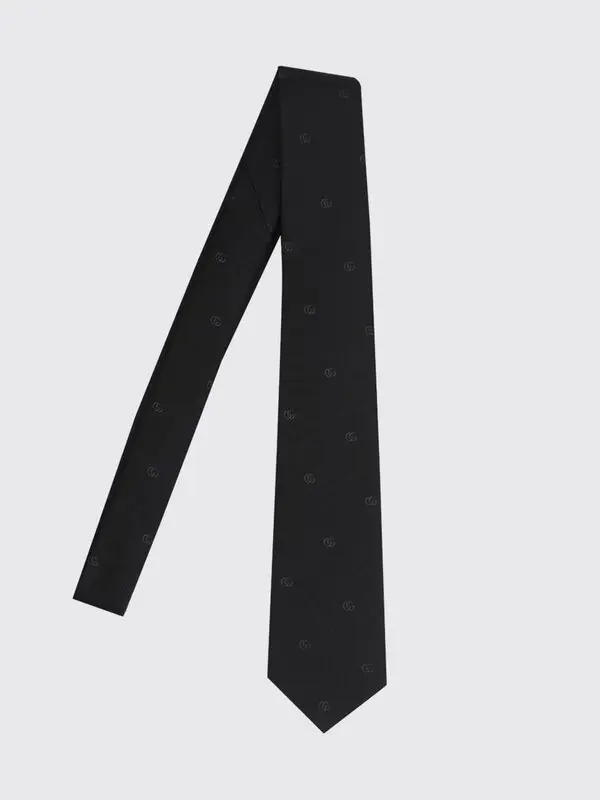 Gucci Gg Monogram Silk Tie - Black