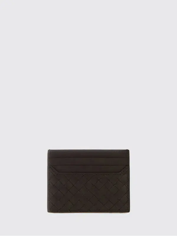 Bottega Veneta Flat Card Holder In Woven Calfskin Leather