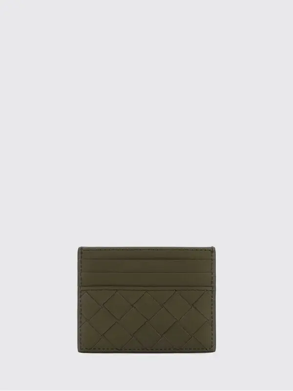 Bottega Veneta Flat Woven Calfskin Card Holder With Seven Slots - Blue