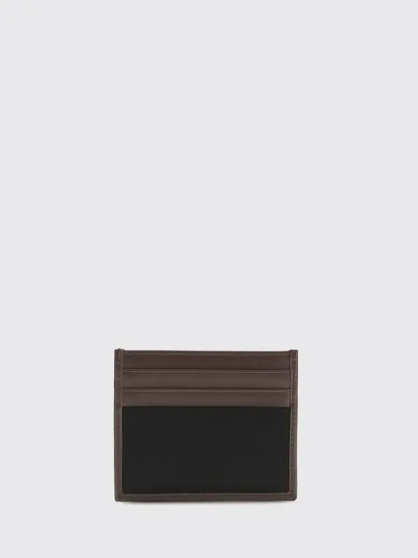 Prada Calf Leather And Nylon Card Holder With Logo