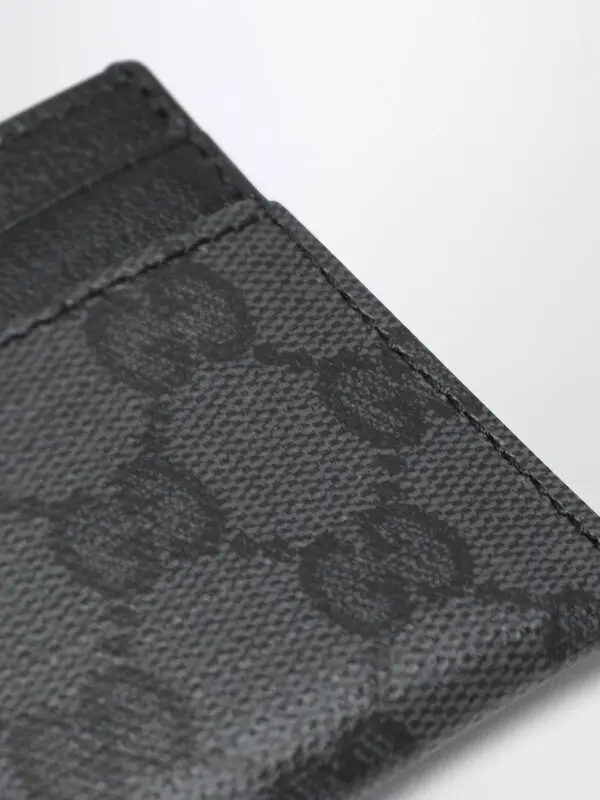 Gucci Gg Supreme Canvas Card Holder With Monogram And Leather Details