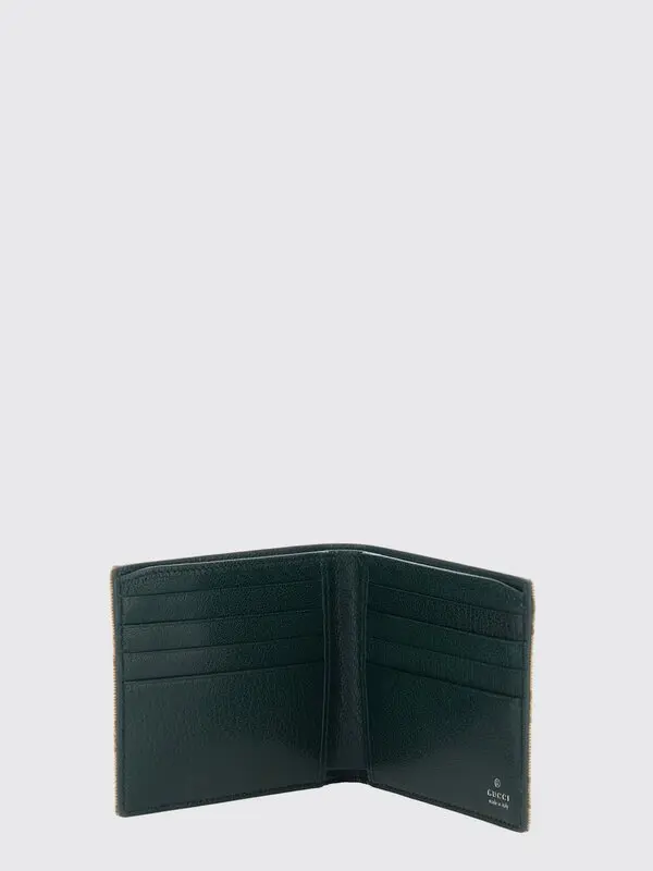 Gucci Gg Supreme Fabric Bifold Wallet With Leather Interior