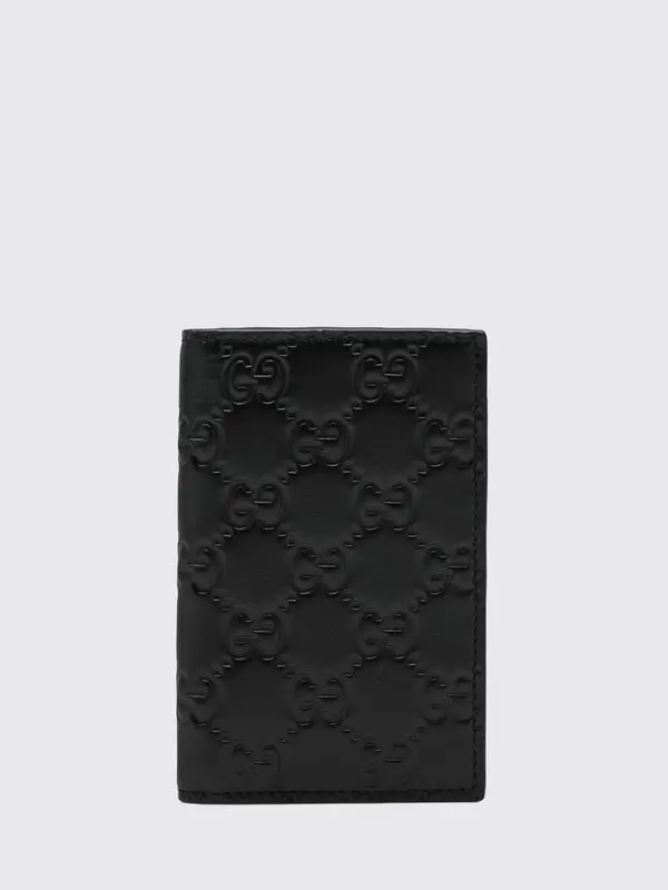 Gucci Gg Emblem Embossed Leather Card Holder