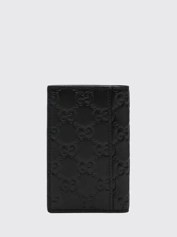 Gucci Gg Emblem Embossed Leather Card Holder