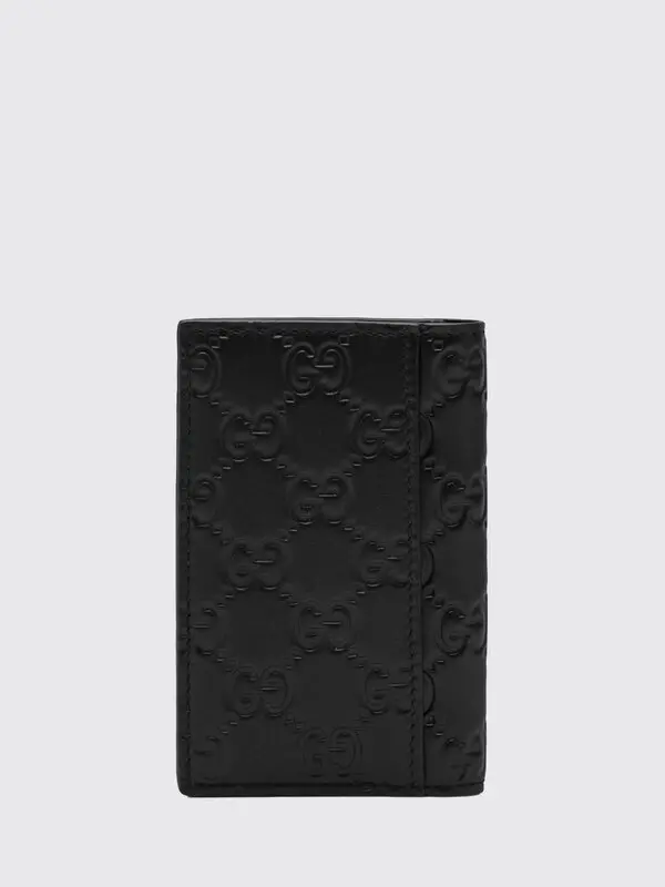 Gucci Gg Emblem Embossed Leather Card Holder