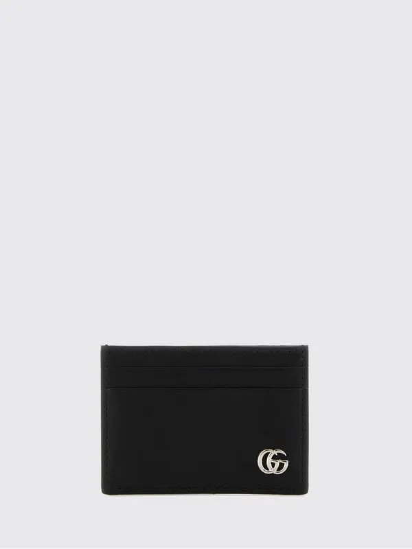 Gucci Gg Monogram Leather Card Holder With Money Clip
