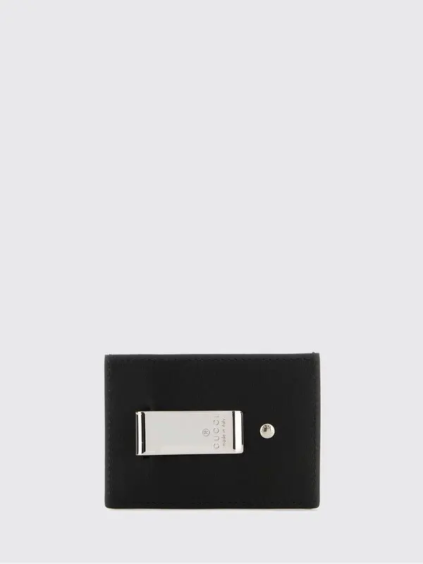 Gucci Gg Monogram Leather Card Holder With Money Clip