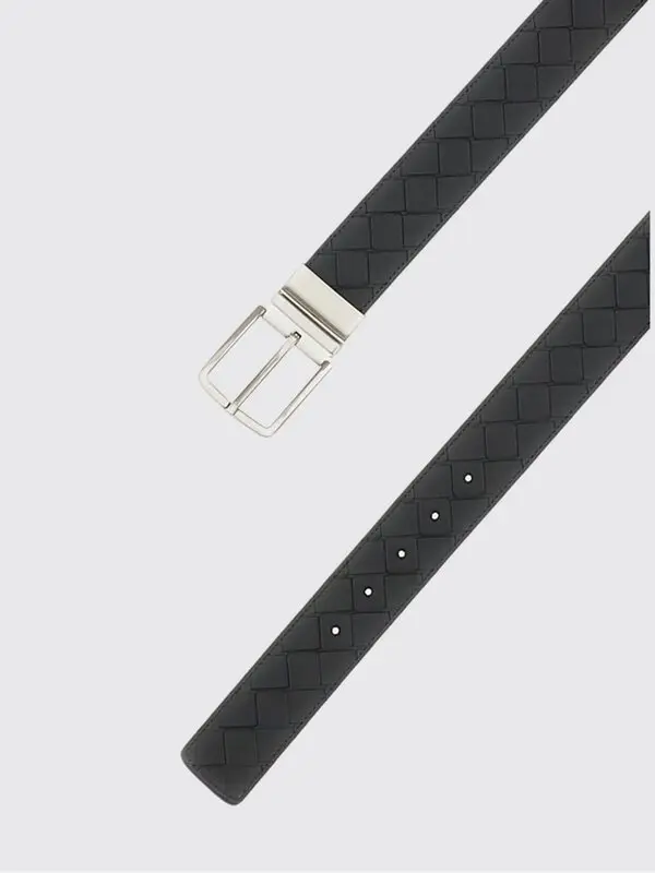 Bottega Veneta Woven Intrecciato Calfskin Belt - Black