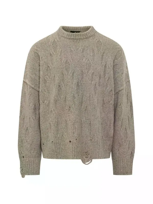 REPRESENT Distressed Cable-knit Sweater