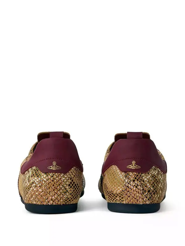 VIVIENNE WESTWOOD Drunken Snakeskin-effect Lace-up Sneakers