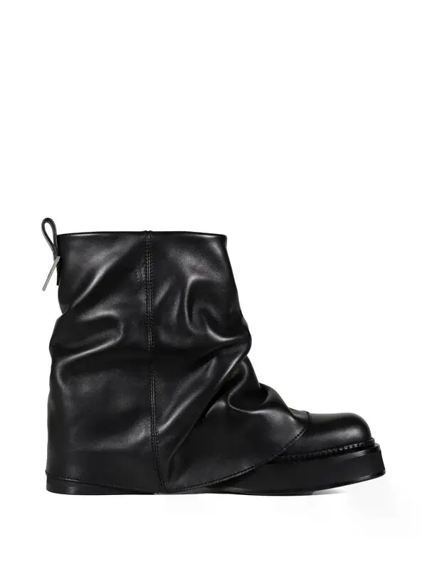 Attico Mini Robin Layered Combat Boots - Black