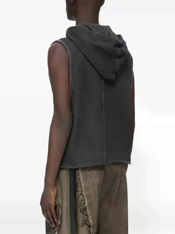 Rick Owens Sleeveless Raw-cut Hoodie