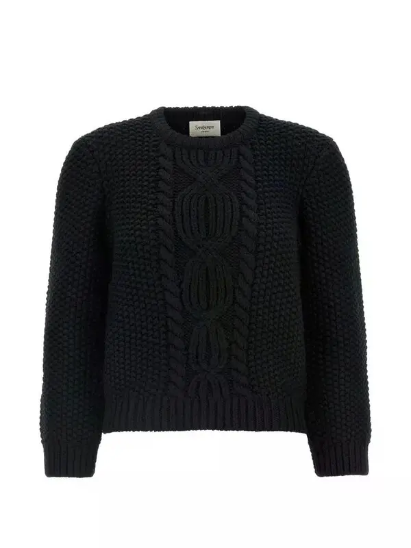 Saint Laurent Crew-neck Wool Sweater - Black