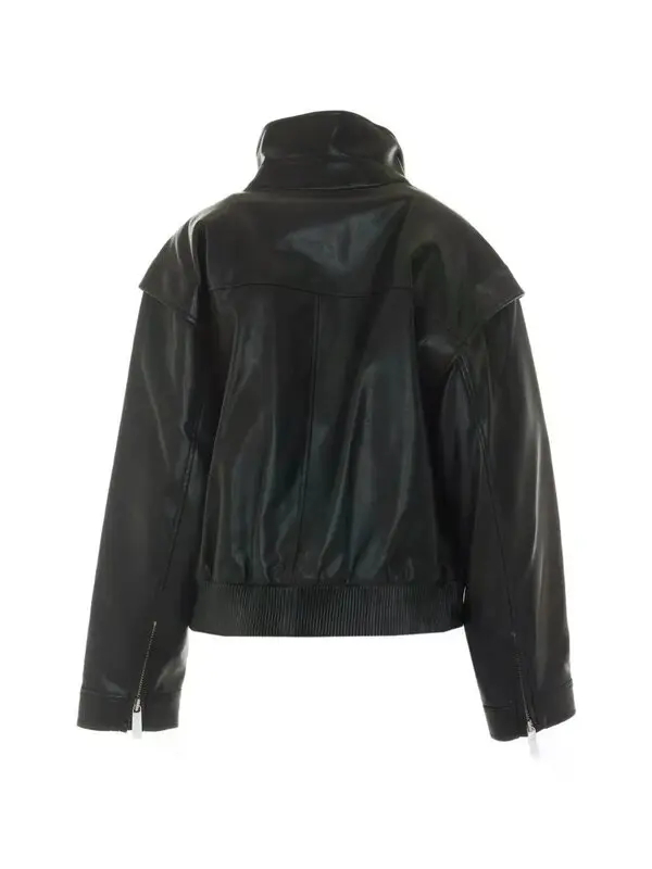 SELF-PORTRAIT Faux-leather Bomber Jacket