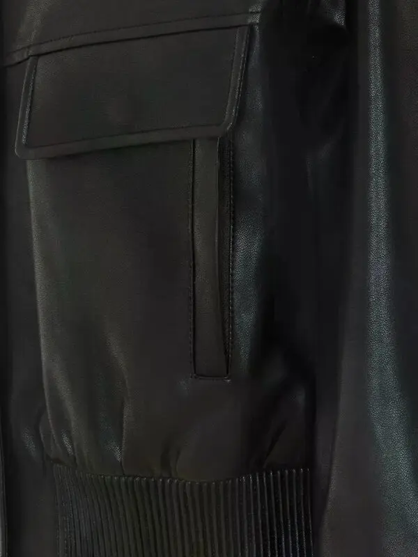 SELF-PORTRAIT Faux-leather Bomber Jacket