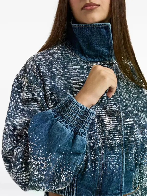 Liu Jo Rhinestone-embellished Snakeskin-print Jacket