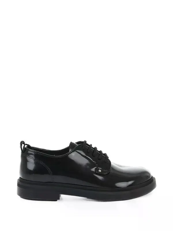 AMI Paris Patent-leather Round-toe Derby Shoes - Black