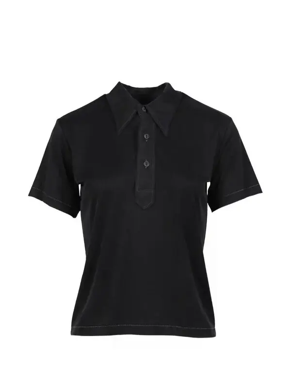 MAISON MARGIELA Four Stitch-detail Polo Top - Black