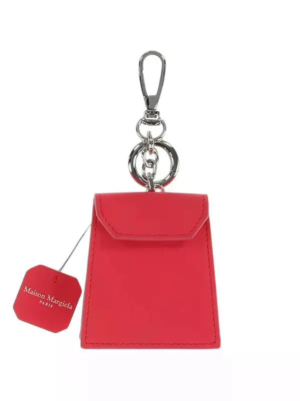 MAISON MARGIELA Four Stitch Leather Bag Charm - Red