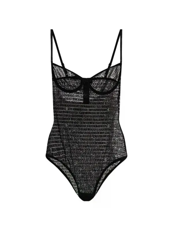 Dsquared2 Logo-lace Bodysuit - Black