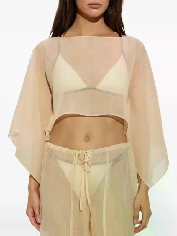Balmain Monogram-pattern Cropped Poncho