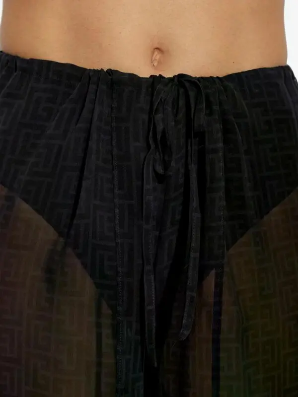 Balmain Monogram Chiffon Beach Trousers